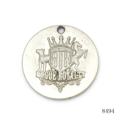 China 30mm Durable Pet Collar Metal Charm Tag Custom Embossed Logo Metal Tag ID Tag for sale