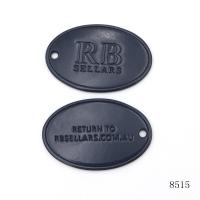 China Black Painting Oval Alloy Tag Custom Metal Engraved Logo Tag for Bags or Clothing for sale