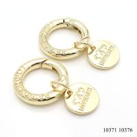 China New Arrival Light Gold Spring O Ring Waterproof Clasp Carabiner Custom Logo Round Ring for sale