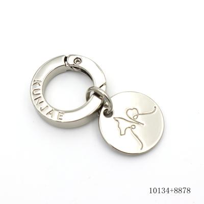 China Custom Logo Waterproof Metal Spring O Ring Key Chain Clasp 20mm Carabiner for sale
