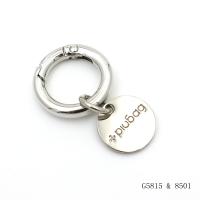 China Nickel Free Polished Round Spring O Ring 17mm Metal Keychain Carabiner Clasp for sale