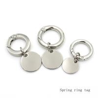 China 30mm Plain Circle Metal Tag Keychain Charm Custom Logo OEM Durable Zinc Alloy for sale
