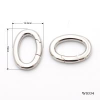 China Oval Stainless Steel Spring Gate Ring Metal Push Open Key Ring For Bag Strap for sale
