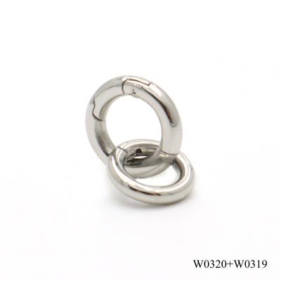 China Top Quality 12mm Stainless Steel Ring Metal Spring O Ring Key Chain Clasp Small Jewelry Connector O Ring for sale