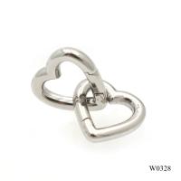 China Quality Stainless Steel Heart Shape Spring Ring Key Chain Clasp Carabiner Ring Snap Spring Clip for sale