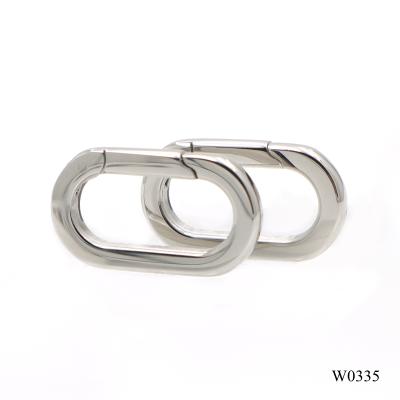 China 13mm Oval Shape Stainless Steel Spring Ring 316 Steel Oval Spring Carabiner For Bag/clothing/key Chain Accessories for sale