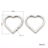 China 30mm Heart Shape Stainless Steel Spring Ring Carabiner Keychain DIY Accessories for sale