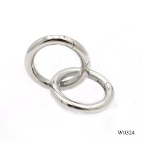 China Stainless Steel Spring Clasp Metal O Ring 1 Inch Round Carabiner Keychain Ring Clip for sale