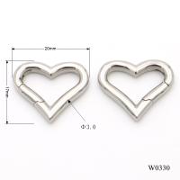 China 20mm Heart Shaped Stainless Steel Spring Ring 3.0mm Wire for Handbag Jewelry for sale