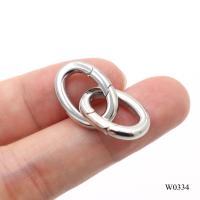 China Oval Stainless Steel Spring Gate Ring Metal Push Open Key Ring For Bag Strap for sale