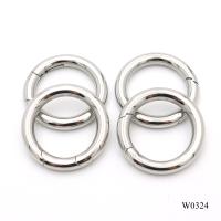 China Stainless Steel Spring Clasp Metal O Ring 1 Inch Round Carabiner Keychain Ring Clip for sale