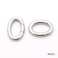 China Oval Stainless Steel Spring Gate Ring Metal Push Open Key Ring For Bag Strap for sale