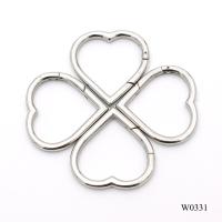 China 30mm Heart Shape Stainless Steel Spring Ring Carabiner Keychain DIY Accessories for sale