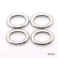 China Oval Stainless Steel Spring Gate Ring Metal Push Open Key Ring For Bag Strap for sale