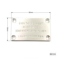 China Custom Metal Square Plate Label for Bag Accessories OEM ODM 500pcs MOQ for sale