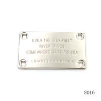 China Custom Metal Square Plate Label for Bag Accessories OEM ODM 500pcs MOQ for sale