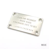 China Custom Metal Square Plate Label for Bag Accessories OEM ODM 500pcs MOQ for sale