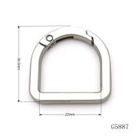 China Premium Metal Spring D Ring Carabiner Bag Accessories Push Gate Ring Clasp for sale