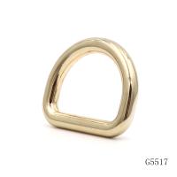 China Light Gold Plated Seamless Die Cast Metal Round Wire D Ring 20mm Bag Strap Connector Buckle for sale