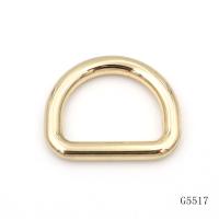 China Light Gold Plated Seamless Die Cast Metal Round Wire D Ring 20mm Bag Strap Connector Buckle for sale