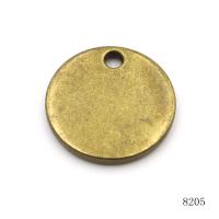 China Antique Brass Round Coin Tag Custom Logo Charm Circle Tags for Metal Key Chain 500pcs MOQ for sale