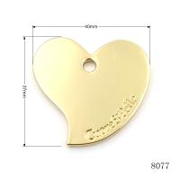 China Quality Gold Plating Custom Heart Shape Metal Logo Tag Zinc Alloy Metal Label  For Handbags Hardware Accessories for sale