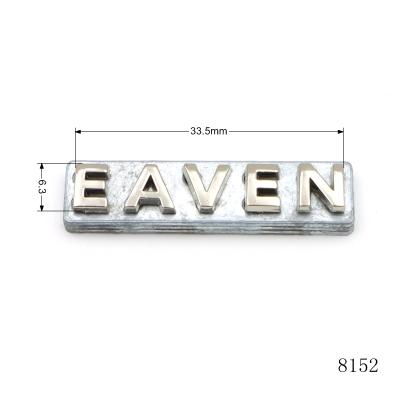 China Nickel Custom Metal Logo Letters Metal Brand Logo Plate For Bag Hardware Accessories for sale
