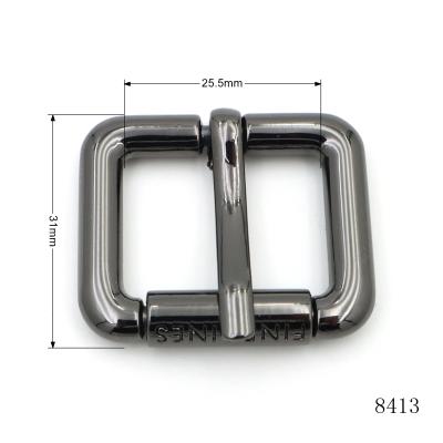 China 25mm Shiny Light Gold Roller Pin Buckle Zinc Alloy Sandal Shoes Accessory for Ladies Skinny Belt Bag Parts & Accessories for sale