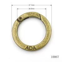 China Custom Round Spring Clasps Spring Flat O Ring Carabiner Spring Ring Buckle, Custom Logo Metal Open Ring Manufacturer for Key Bag for sale