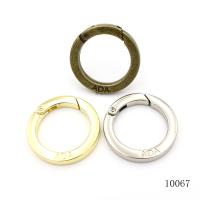 China Custom Round Spring Clasps Spring Flat O Ring Carabiner Spring Ring Buckle, Custom Logo Metal Open Ring Manufacturer for Key Bag for sale