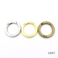 China Custom Round Spring Clasps Spring Flat O Ring Carabiner Spring Ring Buckle, Custom Logo Metal Open Ring Manufacturer for Key Bag for sale