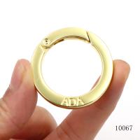China Custom Round Spring Clasps Spring Flat O Ring Carabiner Spring Ring Buckle, Custom Logo Metal Open Ring Manufacturer for Key Bag for sale