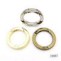 China Custom Round Spring Clasps Spring Flat O Ring Carabiner Spring Ring Buckle, Custom Logo Metal Open Ring Manufacturer for Key Bag for sale