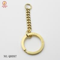 China Quality Metal Key Chain Key Ring Custom Logo Metal Split Ring with Chain One Inch Keychain Rings for sale