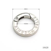 China Custom Spring Ring Buckle Zinc Alloy Metal Open O Ring, OEM ODM Embossed Logo Spring O‑Ring, Custom Engraved Metal Snap Ring for Handbag Hardware Accessories for sale