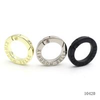 China Custom Spring Ring Buckle Zinc Alloy Metal Open O Ring, OEM ODM Embossed Logo Spring O‑Ring, Custom Engraved Metal Snap Ring for Handbag Hardware Accessories for sale