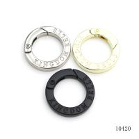 China Custom Spring Ring Buckle Zinc Alloy Metal Open O Ring, OEM ODM Embossed Logo Spring O‑Ring, Custom Engraved Metal Snap Ring for Handbag Hardware Accessories for sale