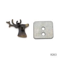China Zinc Alloy Deer Custom Metal Emblem Customized Branding Plate, Custom 3D Embossed Animal Logo Nameplate with Backs Heavy‑Duty Vintage Metal Badge for Handbags Leather Accessories for sale