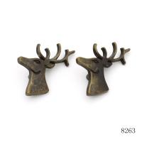China Zinc Alloy Deer Custom Metal Emblem Customized Branding Plate, Custom 3D Embossed Animal Logo Nameplate with Backs Heavy‑Duty Vintage Metal Badge for Handbags Leather Accessories for sale