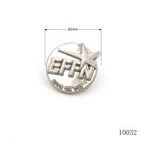 China Custom Branded 20mm Silver‑Plated Round Metal Rivet, 3D Raised Embossed Logo Metal Badge, Luxury Trendy Hardware Fasteners, Strong Heavy‑Duty Custom Metal Tag for Handbags & Leather Accessories for sale