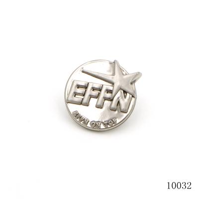 China Custom Branded 20mm Silver‑Plated Round Metal Rivet, 3D Raised Embossed Logo Metal Badge, Luxury Trendy Hardware Fasteners, Strong Heavy‑Duty Custom Metal Tag for Handbags & Leather Accessories for sale