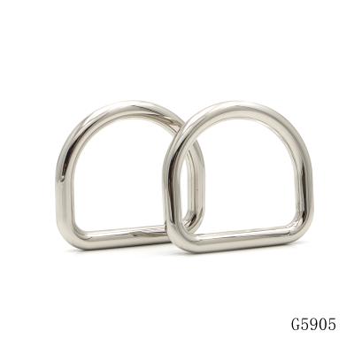 China Quality Shiny Polished Silver D Ring Buckle 38mm Bag Strap Slider Dog Collar Adjuster Buckle Belt Connector for sale