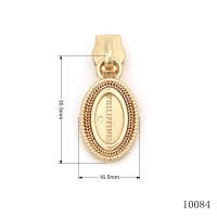 China Custom Engraved Logo Metal Zipper Puller, Gold Oval Embossed Decorative Zipper Pull Tab, Premium Metal Zipper Slider Hardware Accessories for Handbags, Purses & Luggage for sale
