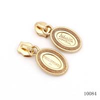 China Custom Engraved Logo Metal Zipper Puller, Gold Oval Embossed Decorative Zipper Pull Tab, Premium Metal Zipper Slider Hardware Accessories for Handbags, Purses & Luggage for sale