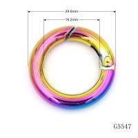 China Rainbow Plated Zinc Alloy Spring O Ring, Openable Round Spring Gate Ring, Colorful Snap Circle Ring for Handbag, Keychain & Jewelry Hardware Accessories for sale