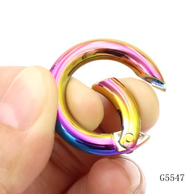 China Rainbow Plated Zinc Alloy Spring O Ring, Openable Round Spring Gate Ring, Colorful Snap Circle Ring for Handbag, Keychain & Jewelry Hardware Accessories for sale