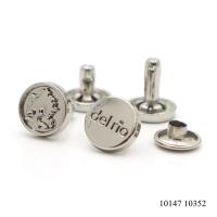 China Custom Zinc Alloy Screw Rivet, 3D Embossed Logo Round Metal Stud Rivet, Gold & Nickel Plated Double Cap Rivet, Bag Hardware Decoration Rivets for Handbag, Leather Craft and Wallet Accessories for sale