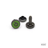 China Custom Round Zinc Alloy Screw Rivets with Enamel Logo, Metal Decorative Stud Buttons, Color Filled Logo Screw Back Rivets for Bags, Backpacks, Leather Crafts and Garment Hardware Accessories for sale