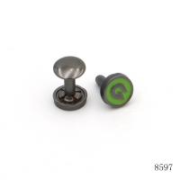 China Custom Round Zinc Alloy Screw Rivets with Enamel Logo, Metal Decorative Stud Buttons, Color Filled Logo Screw Back Rivets for Bags, Backpacks, Leather Crafts and Garment Hardware Accessories for sale