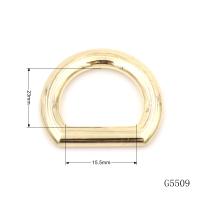 China Bag Accessories Metal D Ring Buckle Shiny Gold Plated Die Casting Strap Buckle for Wallet Dog Collar Adjuster for sale